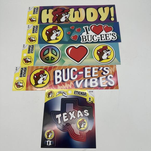 Design | Texas Love Bucees Bumper Stickers Set Of 5 | Poshmark